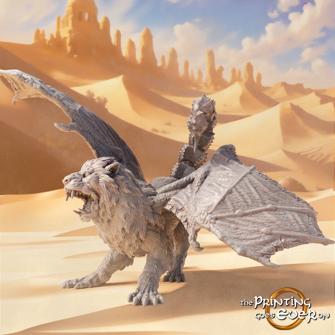 Manticore DND TTRPG Premium Quality ECO Resin by the Printing Goes Ever ...
