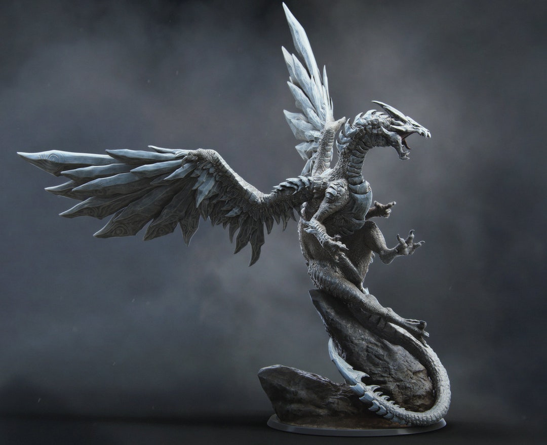 Adult Steel Dragon | DND| TTRPG| by Rescale Miniatures - Etsy