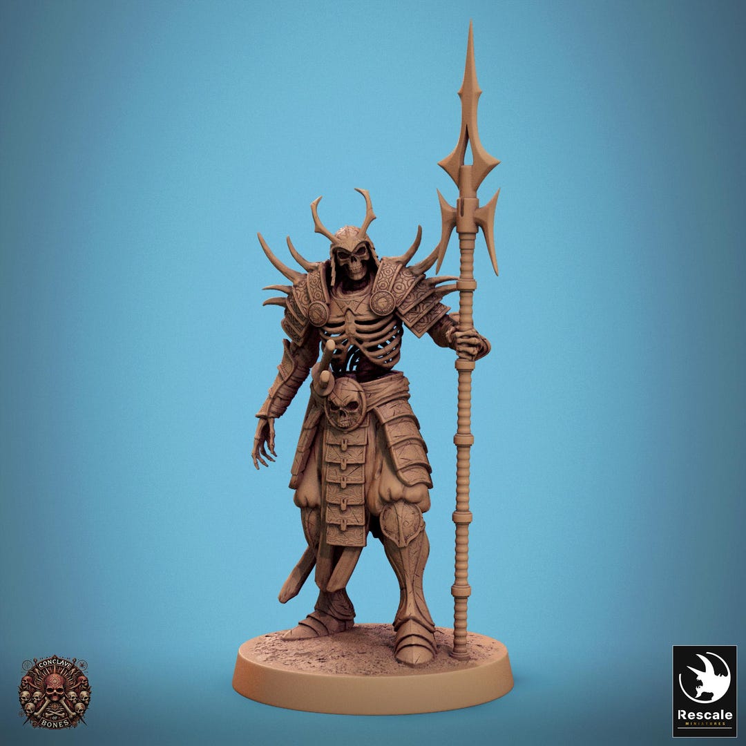 Oriental Skeleton Spear Guard | DND| TTRPG| by Rescale Miniatures - Etsy