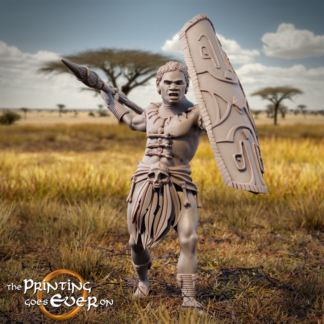 African Spearmen | DND| TTRPG| by the Printing Goes Ever On - Etsy