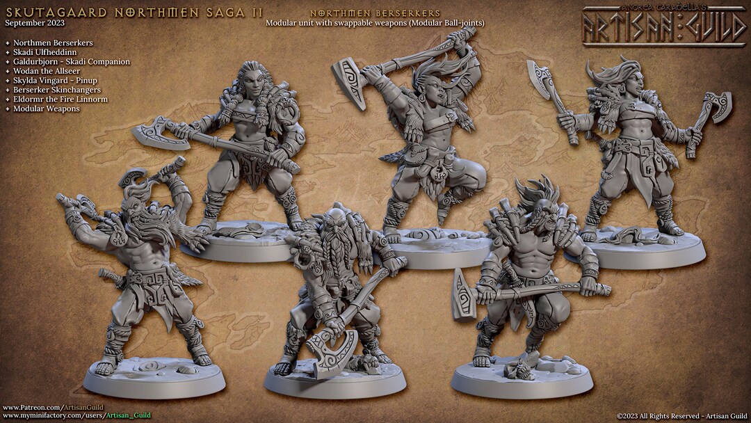 Northmen Berserkers Bundle | DND| TTRPG| Premium Quality ECO Resin | by ...