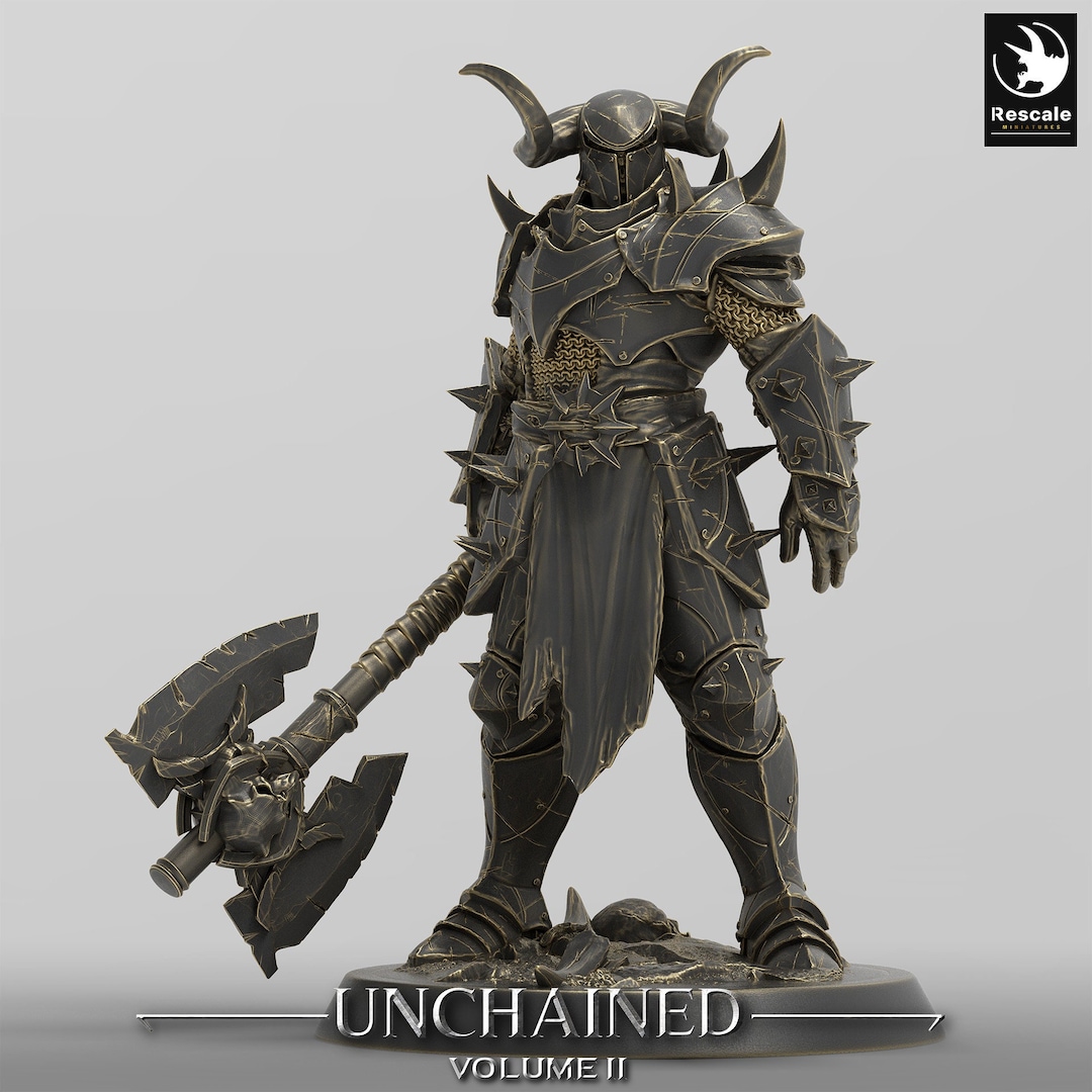 Unchained Warrior Axe Look | DND| TTRPG| by Rescale Miniatures - Etsy