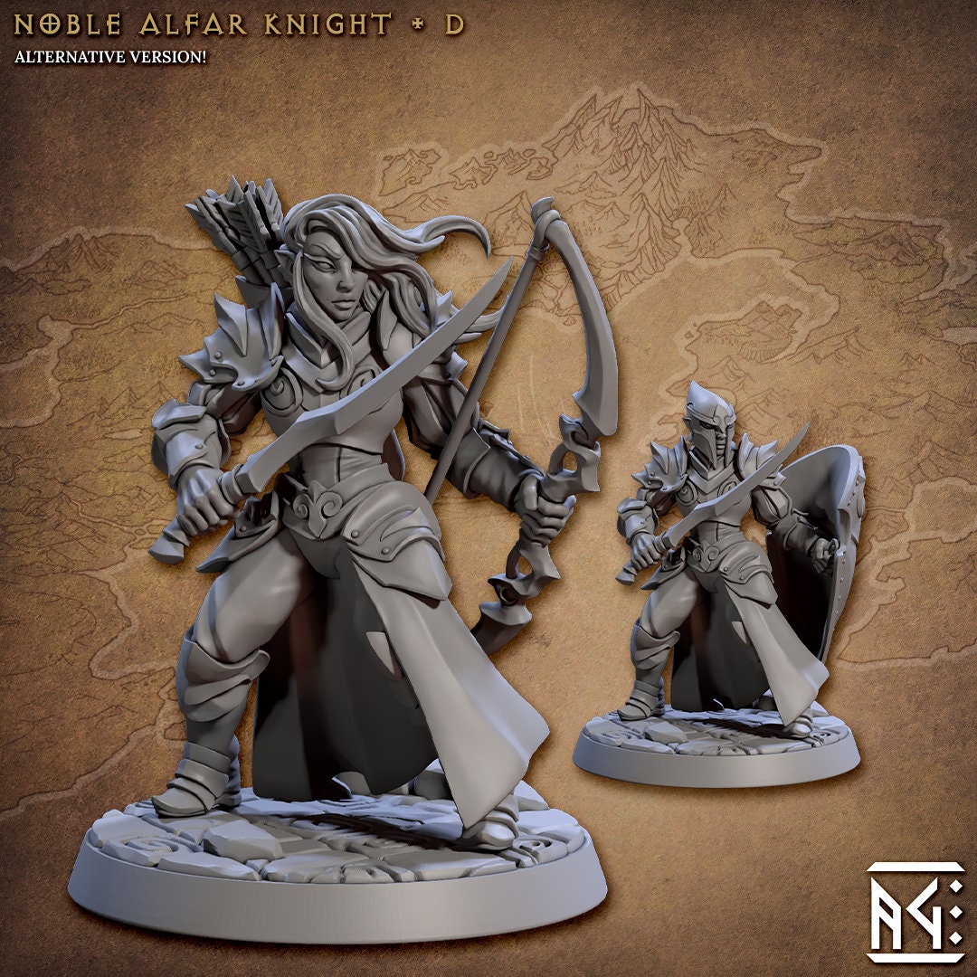 Noble Alfar Knight Lieutenant | DND| TTRPG| Premium Quality ECO Resin ...