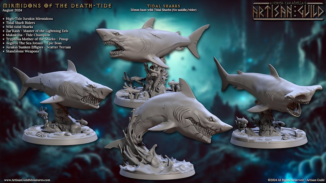 Sharks Bundle | DND| TTRPG| Premium Quality ECO Resin | by Artisan ...