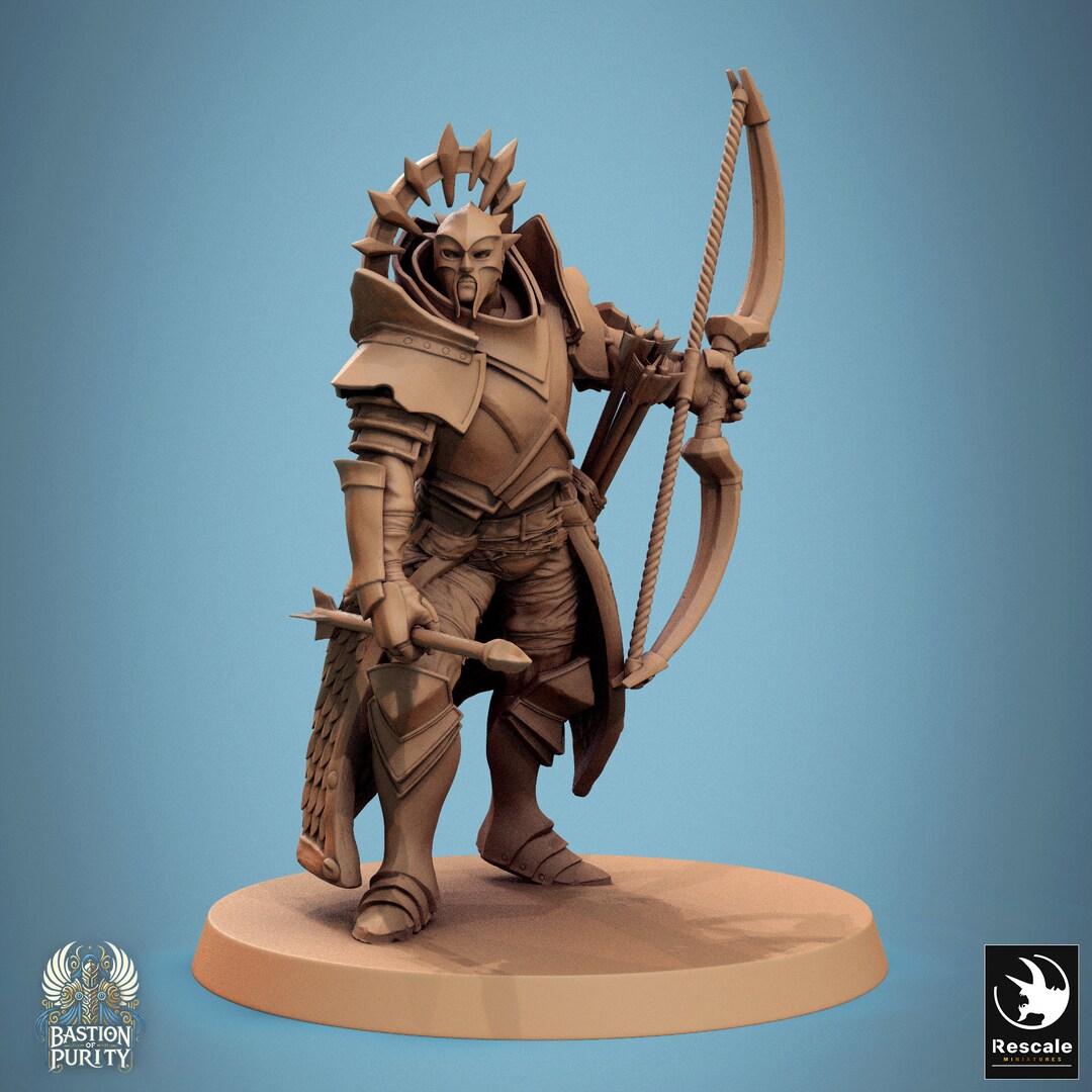 Bastion Archer Big Bow Look | DND| TTRPG| by Rescale Miniatures - Etsy