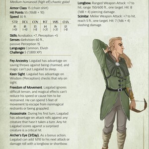 Elf Ranger With a Bow | DND| TTRPG| by the Printing Goes Ever On - Etsy