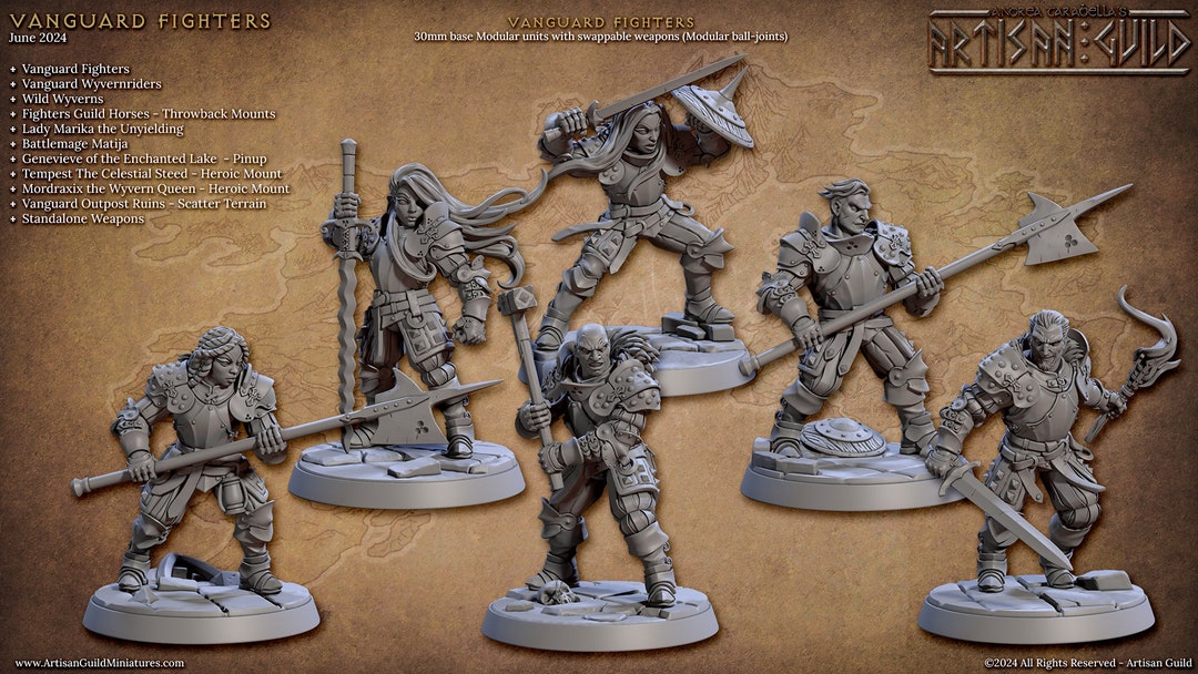Vanguard Fighters Bundles | DND| TTRPG| Premium Quality ECO Resin | by ...
