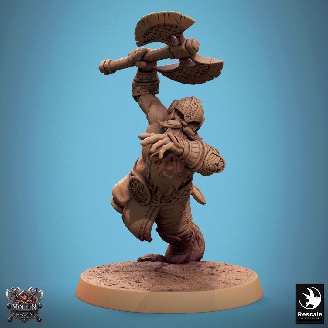 Dwarf Warrior Axe Jump | DND| TTRPG| Premium Quality ECO Resin | by ...