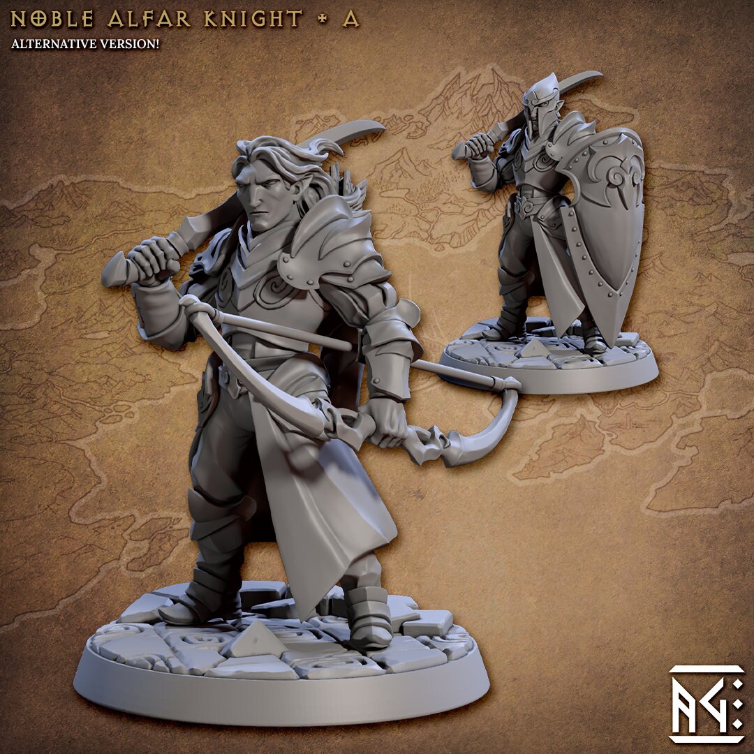 Noble Alfar Knight Leader DND TTRPG Premium Quality ECO Resin by ...