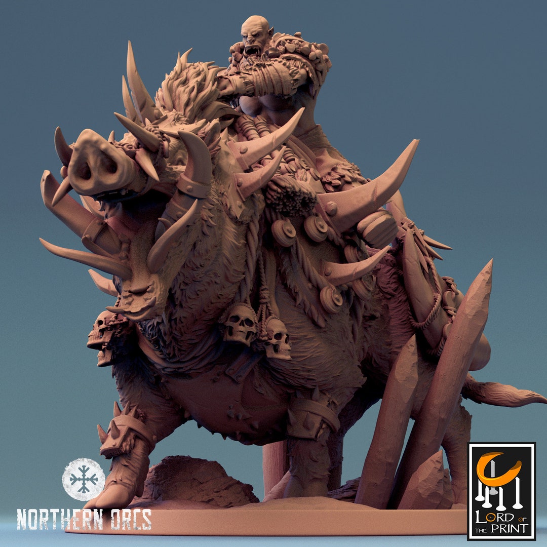 Orc Riding Bore Roar | DND| TTRPG| by Rescale Miniatures - Etsy