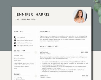 Professional Resume Template Without Photo CV Template Resume Template ...