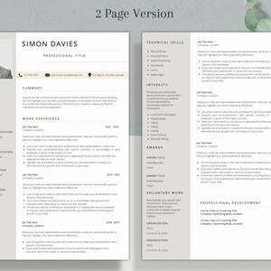 Professional Resume Template Without Photo | CV Template | Resume ...