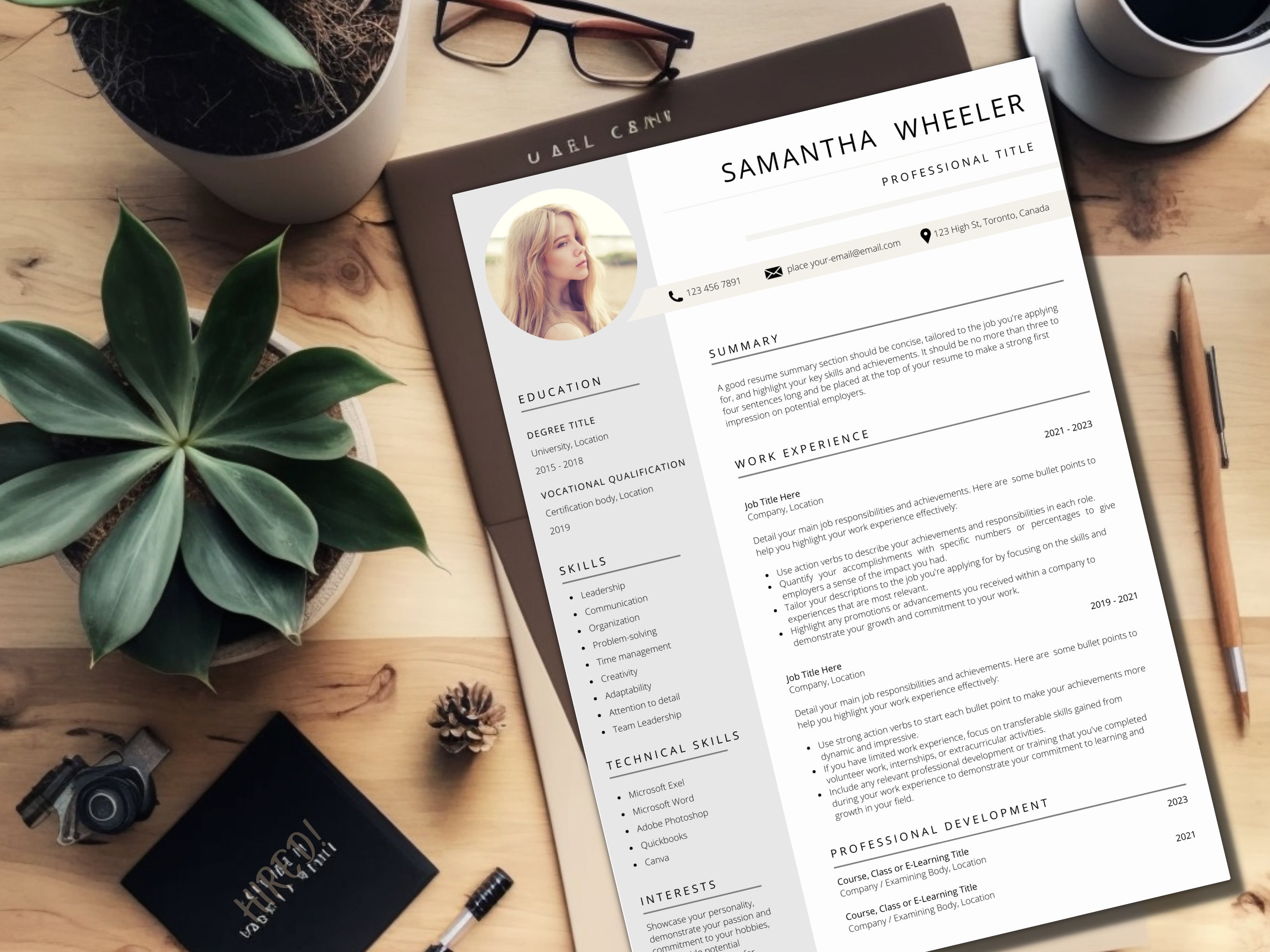 Professional Resume Template With Photo CV Template Resume - Etsy