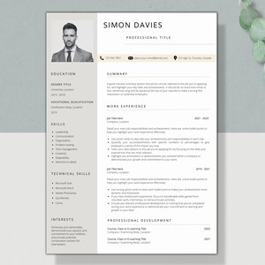 Professional Resume Template Without Photo | CV Template | Resume ...