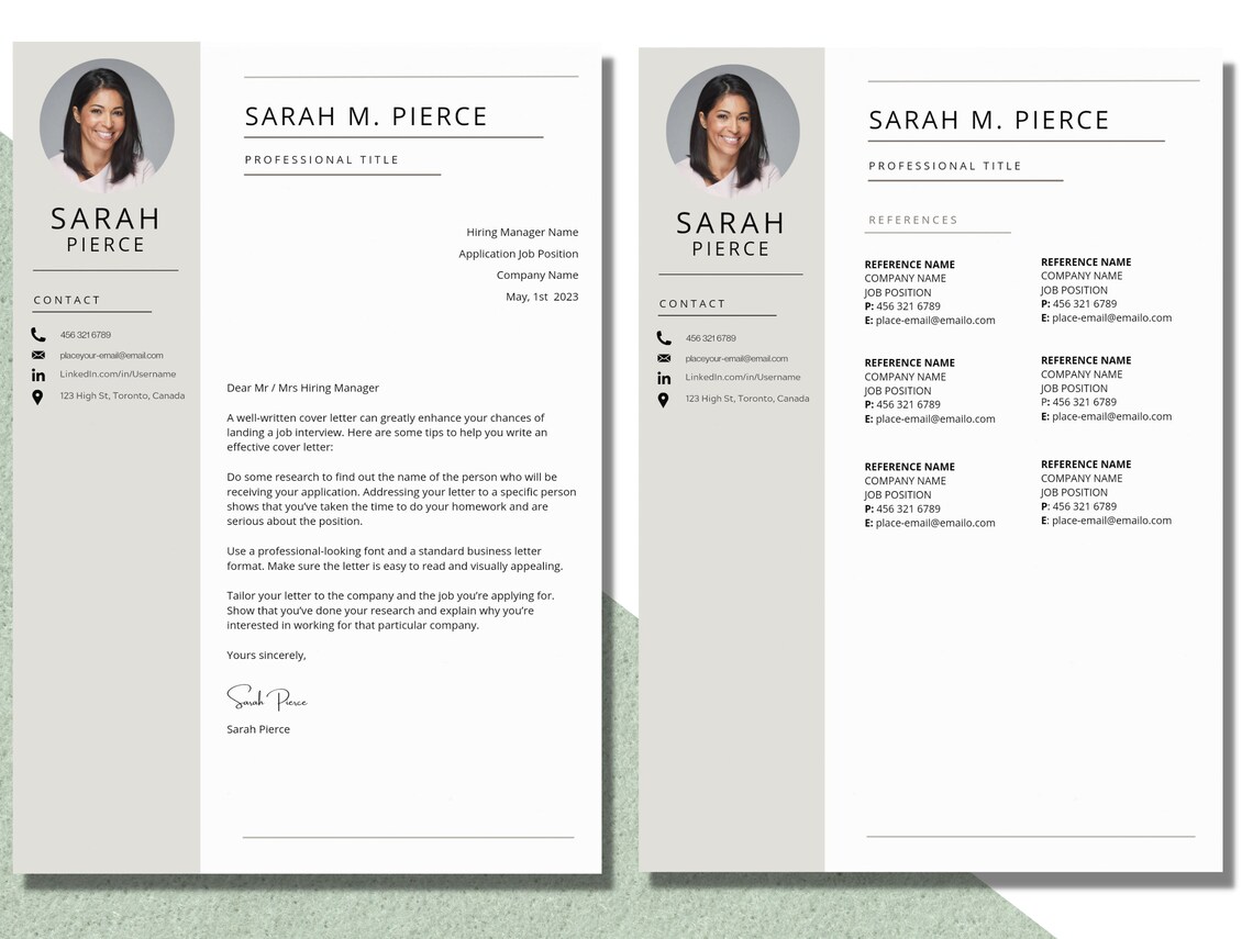 Professional Resume Template With Photo CV Template Resume Template ...