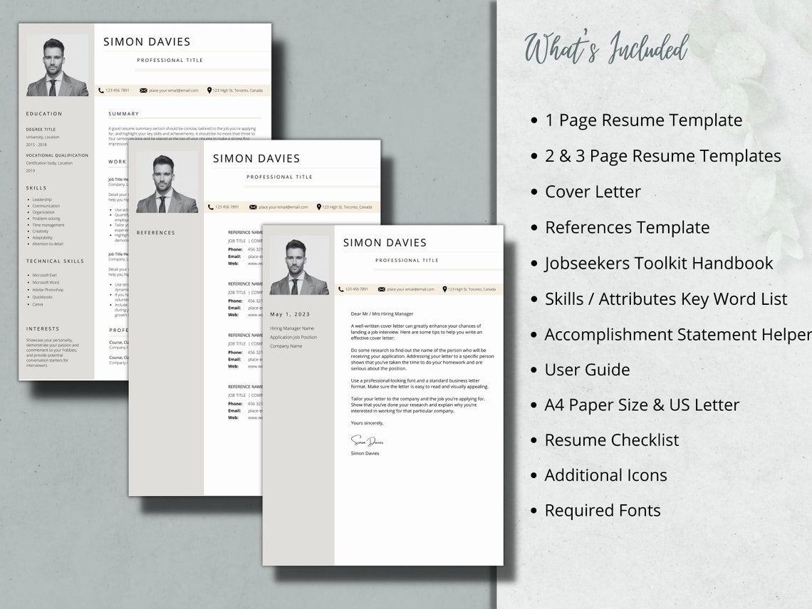 Professional Resume Template Without Photo | CV Template | Resume ...