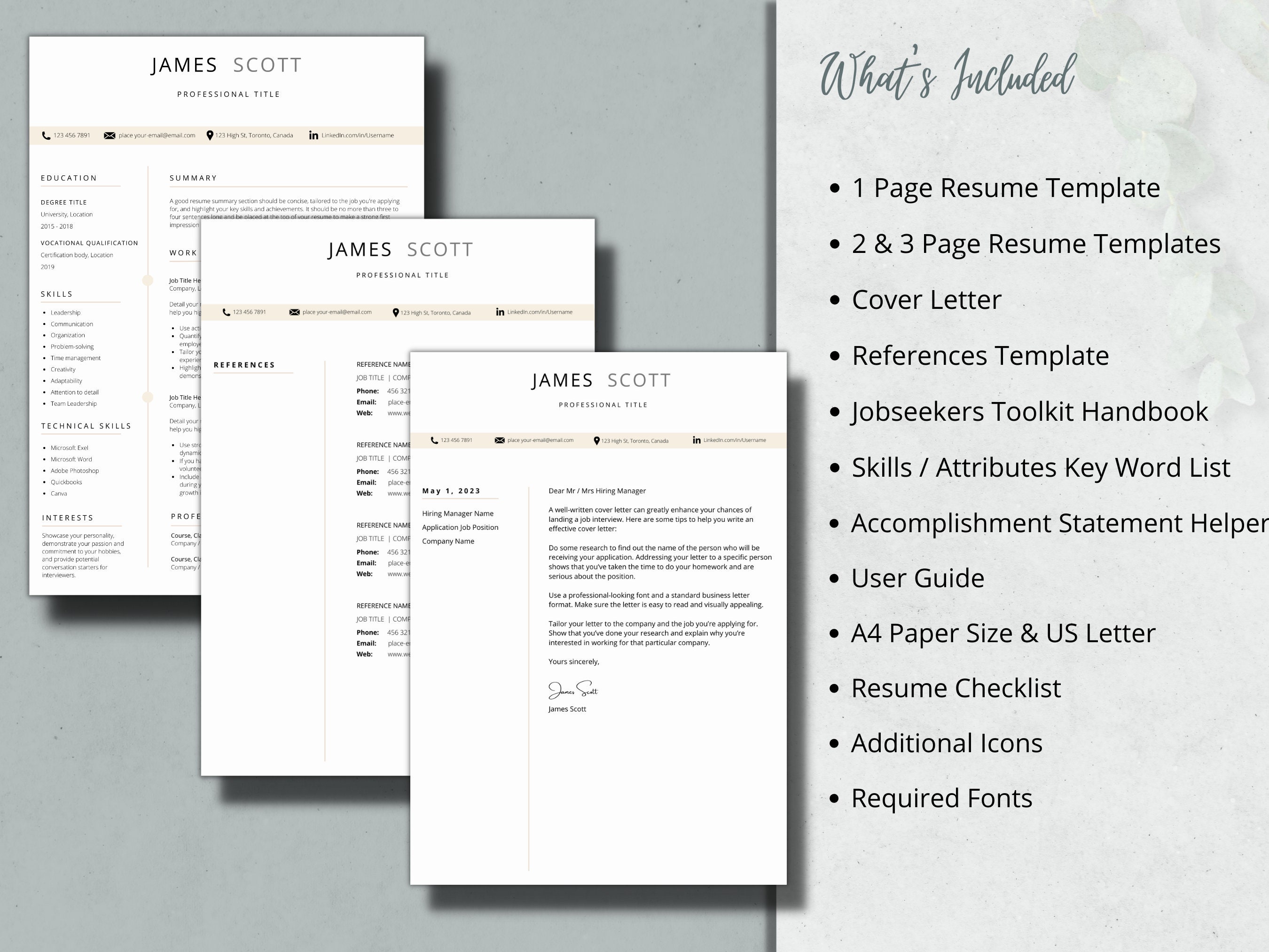 Professional Resume Template Without Photo | CV Template | Resume ...