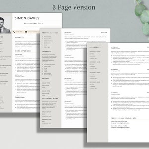 Professional Resume Template Without Photo | CV Template | Resume ...