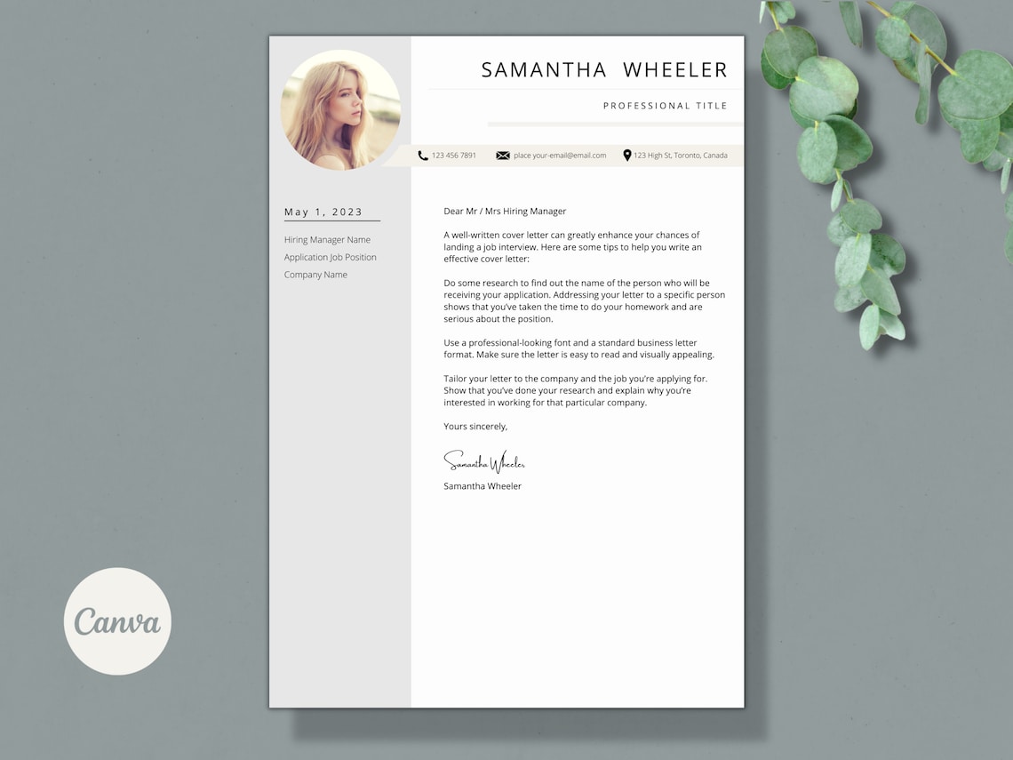 Professional Resume Template With Photo CV Template Resume - Etsy