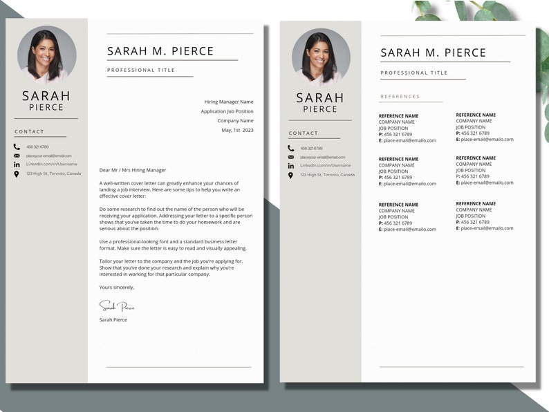 Professional Resume Template With Photo | CV Template | Resume Template ...