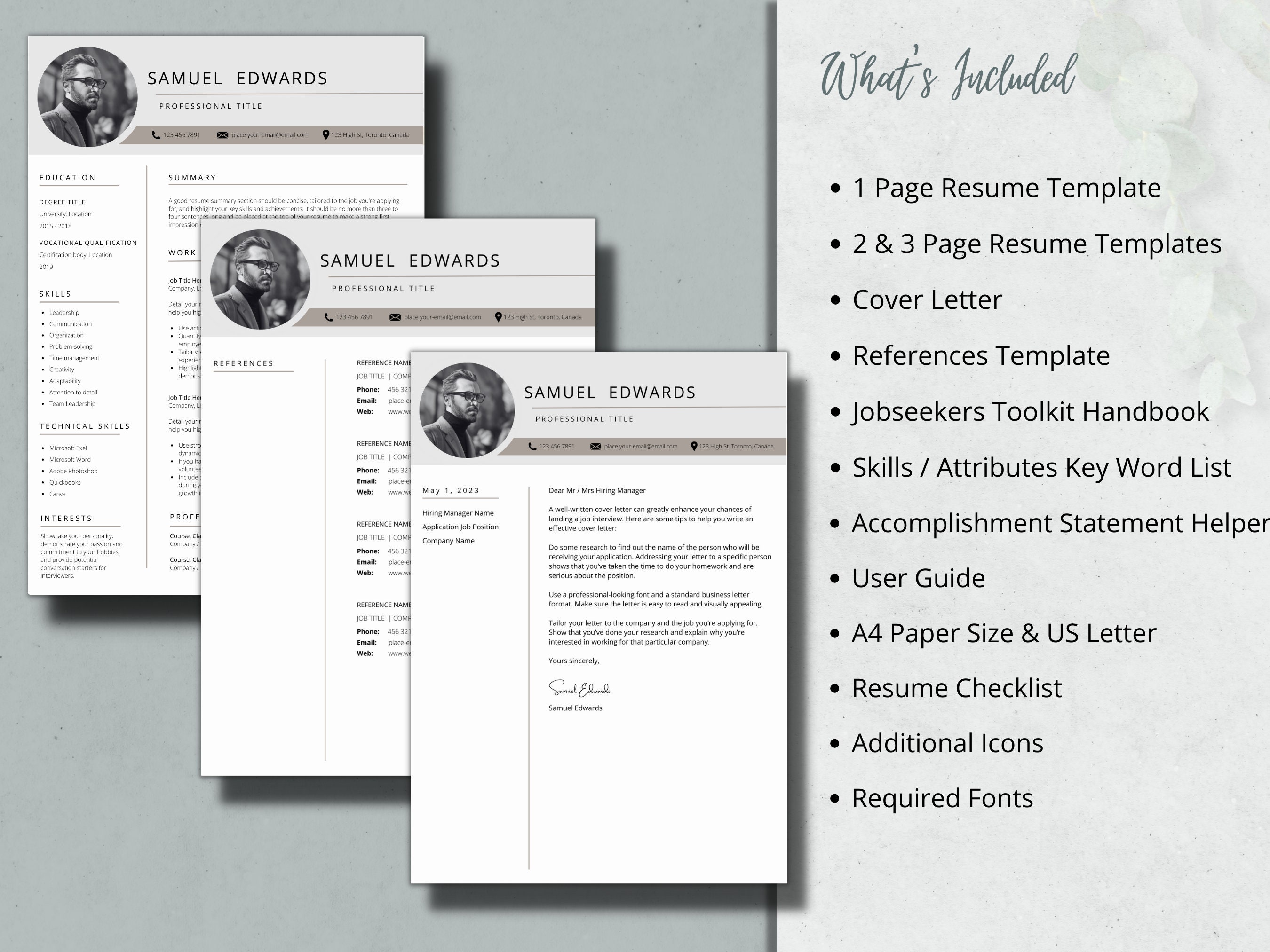 Professional Resume Template With Photo CV Template Resume Template ...