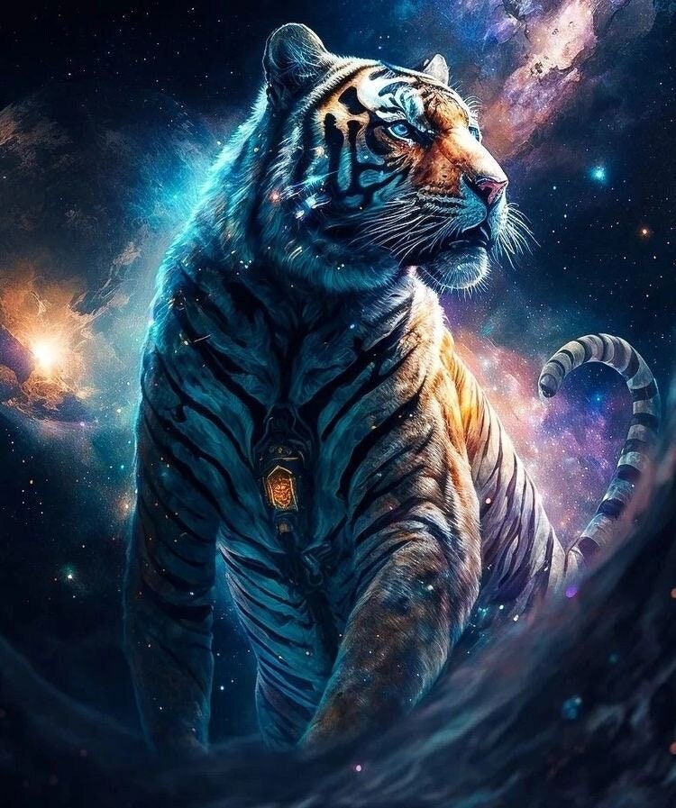 Galaxy Tiger Background