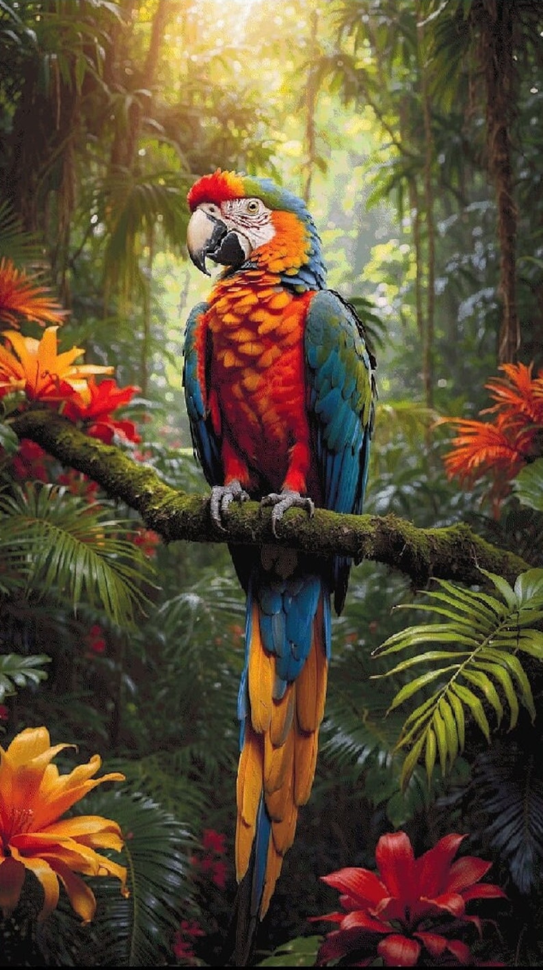 Macaw Supersize Max Colour Cross Stitch Chart - Etsy