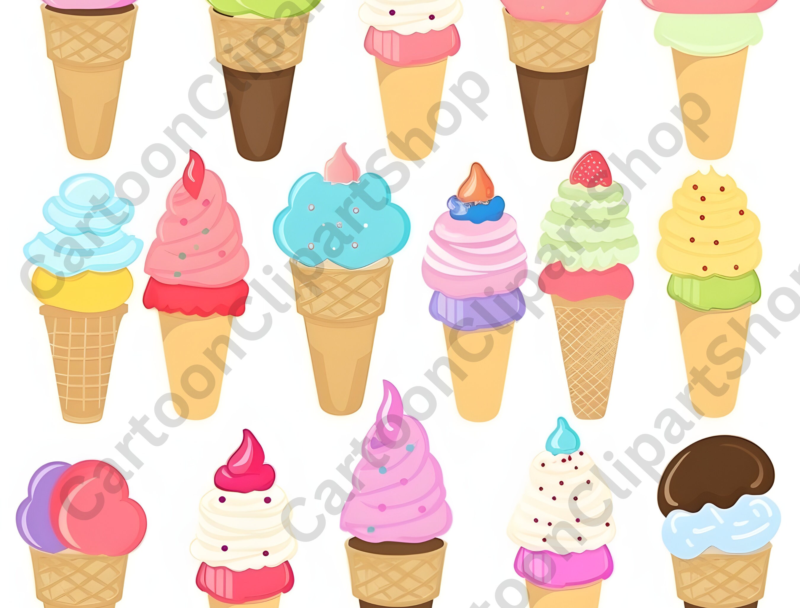 Summer Ice-cream Clipart Collection - PNG Files for DIY Crafts ...