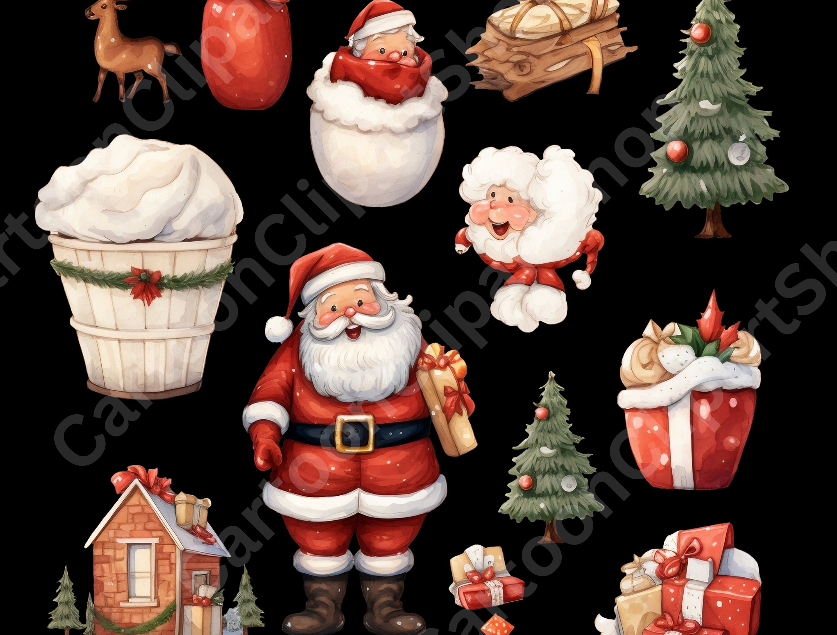 Jolly Christmas Clipart Collection - High-quality Digital Holiday ...