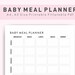 Baby Meal Planner, Baby Meal Plan A4, A5 Size Printable Fillatable Pdf ...