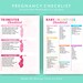 Pregnancy Checklists Bundle Printable Pregnancy to Do List PDF A4 ...