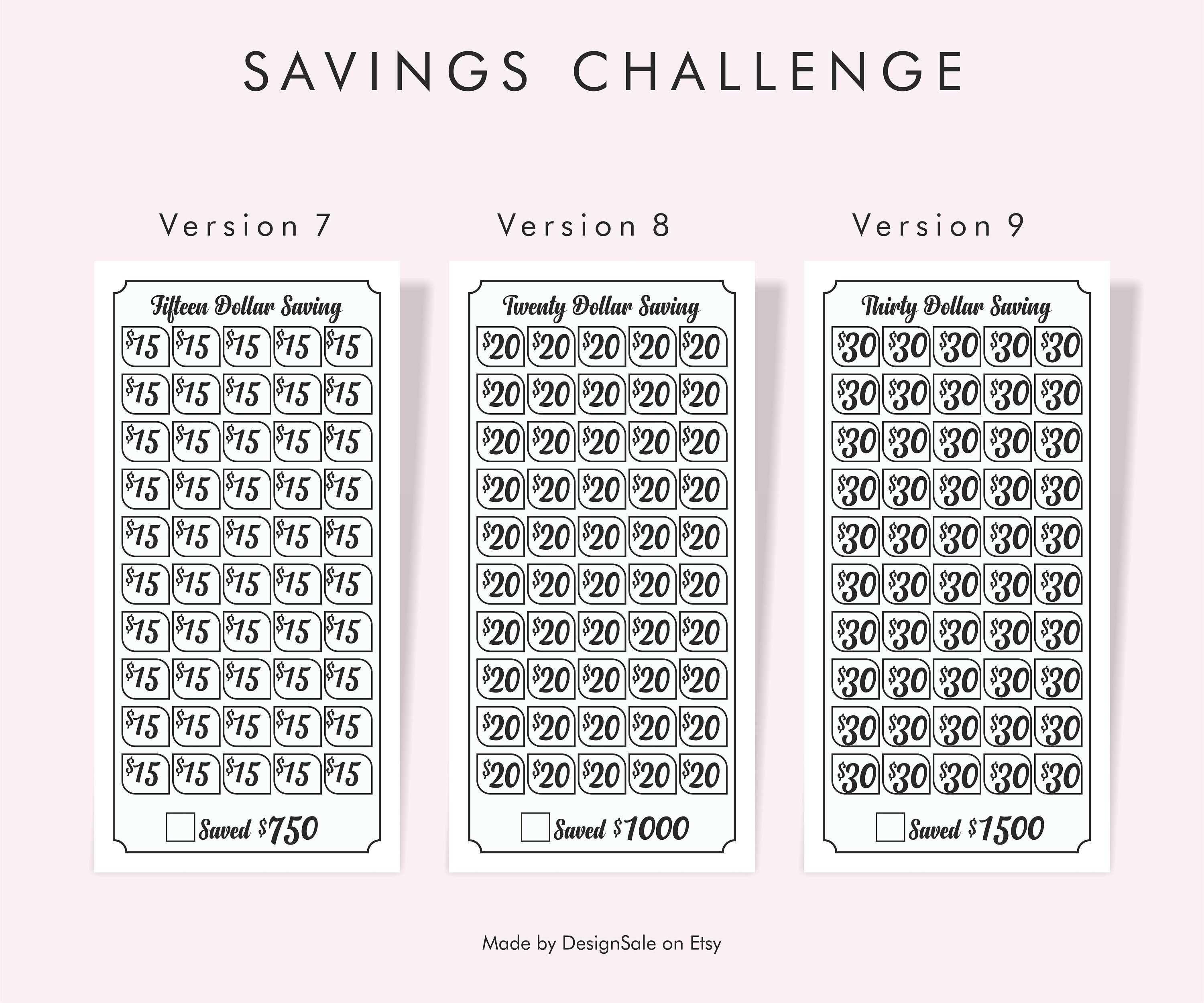Saving Challenge Tracker Printable Tracker Bundle A6 Tracker Cash ...