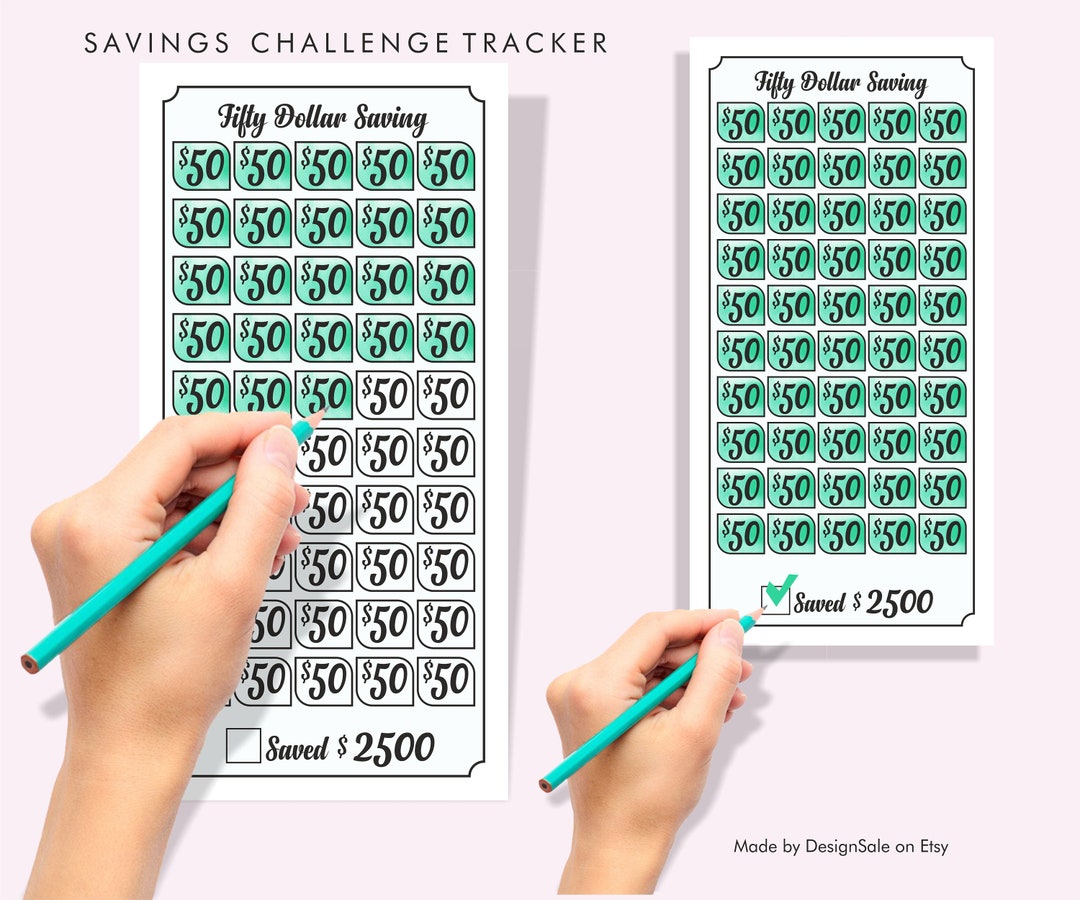 Saving Challenge Tracker Printable Tracker Bundle A6 Tracker Cash ...