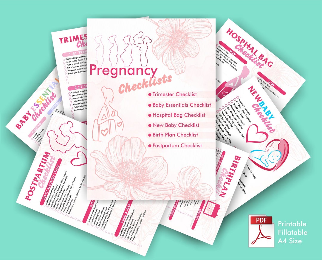 Pregnancy Checklists Bundle Printable Pregnancy to Do List PDF A4 ...