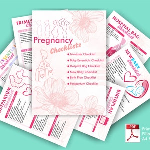 Pregnancy Checklists Bundle Printable Pregnancy to Do List PDF A4 ...
