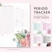 Flowers Period Tracker A4, A5 Size Tracker, Monthly Period Tracker ...
