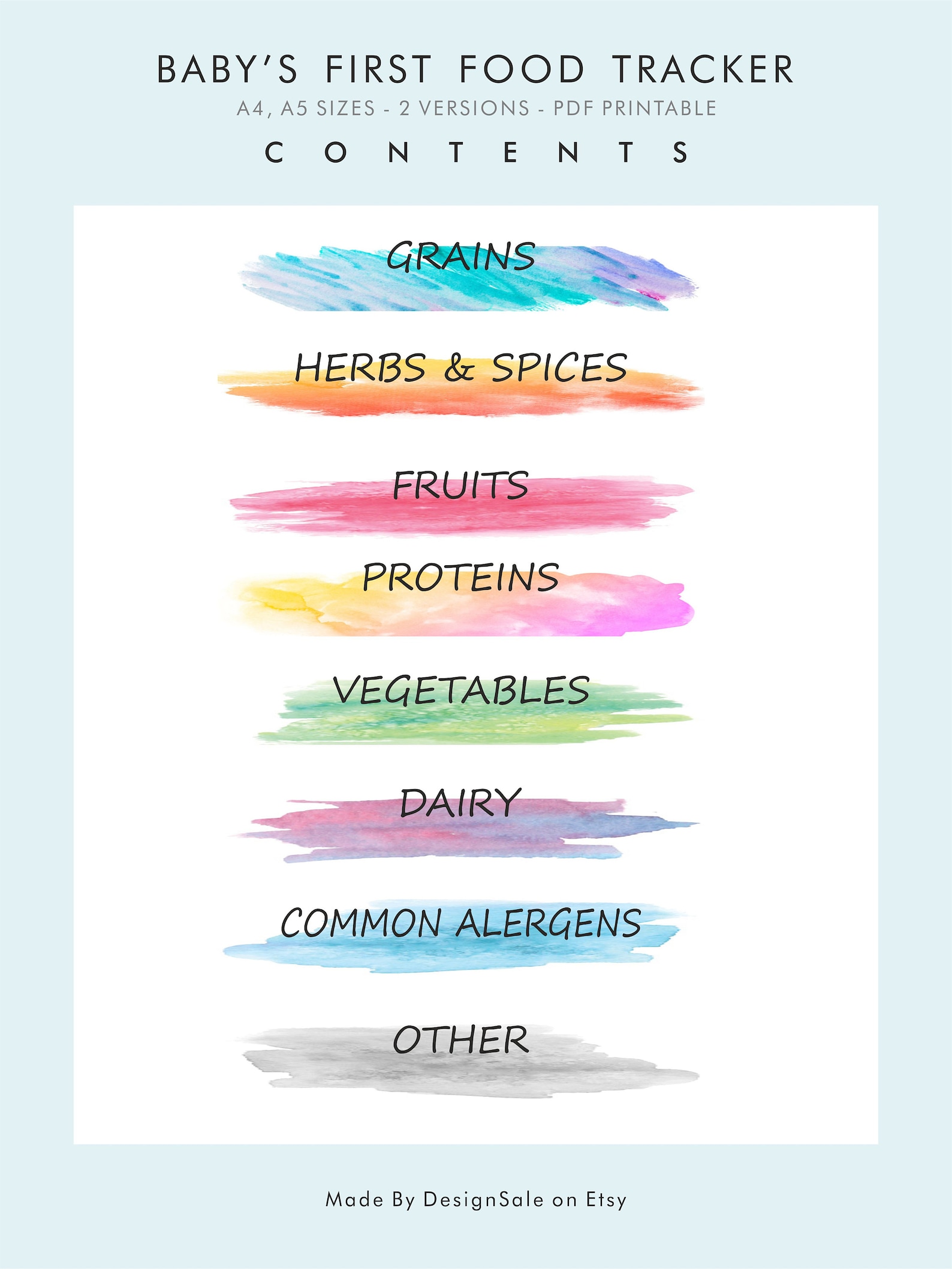 Baby First Food, Baby Food Diary, Baby Food Tracker Printable, Baby ...