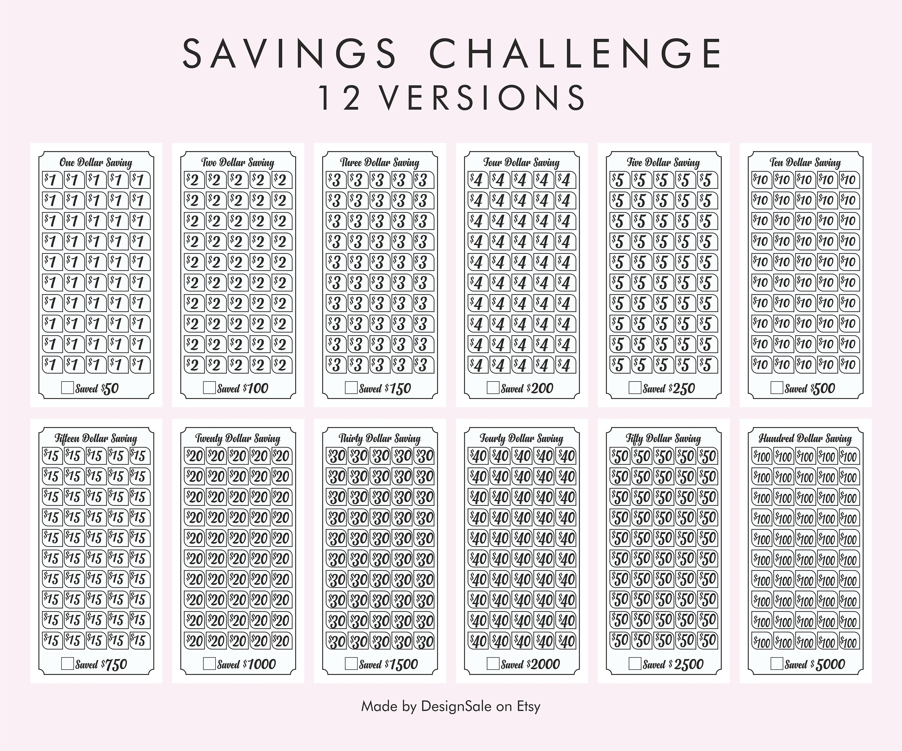 Saving Challenge Tracker Printable Tracker Bundle A6 Tracker Cash ...