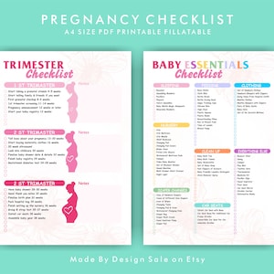 Pregnancy Checklists Bundle Printable Pregnancy to Do List PDF A4 ...