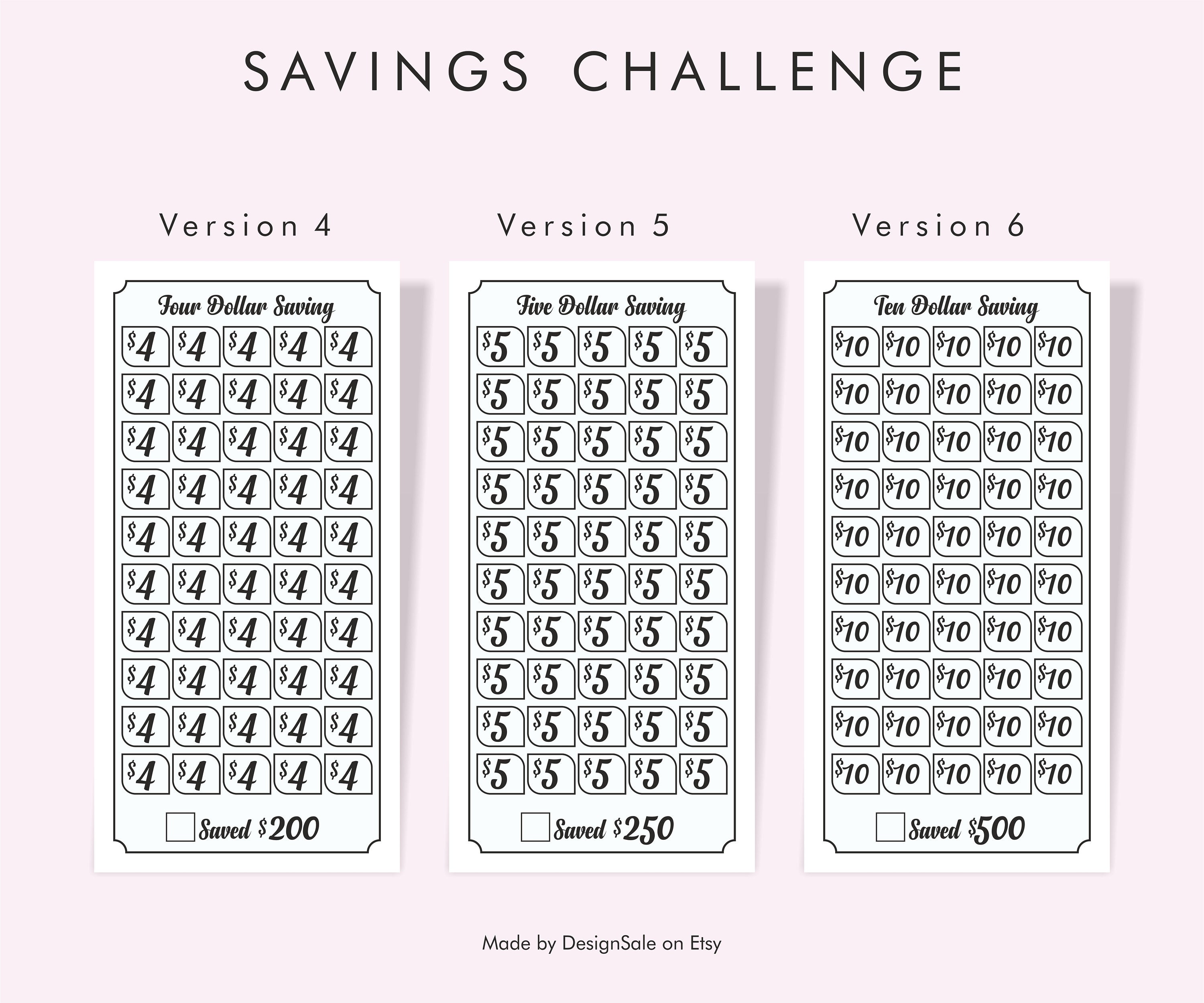 Saving Challenge Tracker Printable Tracker Bundle A6 Tracker Cash ...