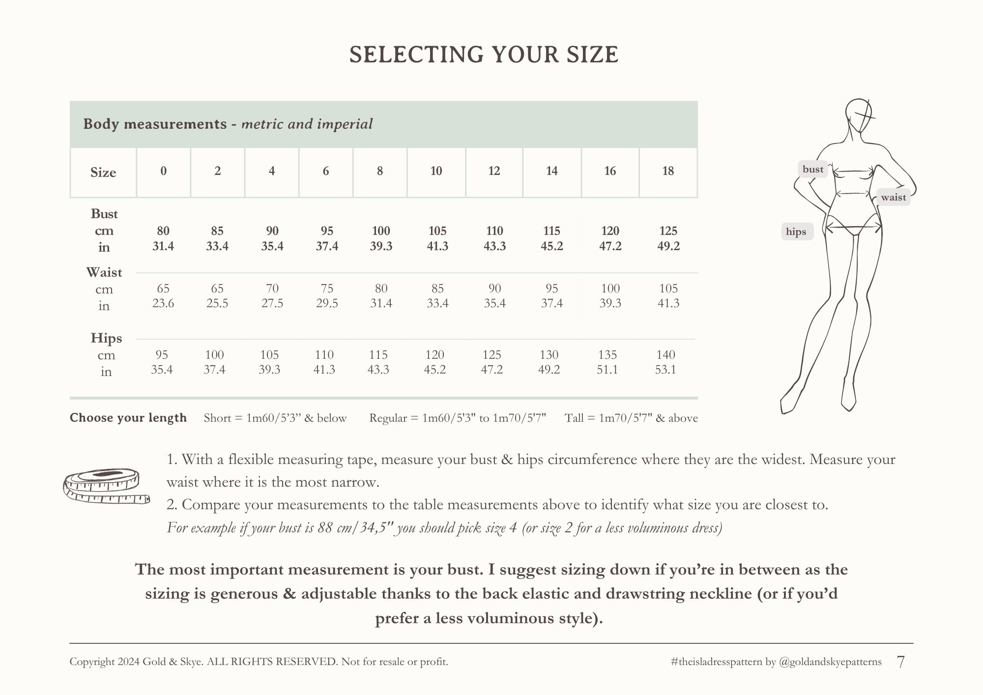 Isla Dress PDF Sewing Pattern, Sizes 0-18, Beginner-friendly + Detailed ...