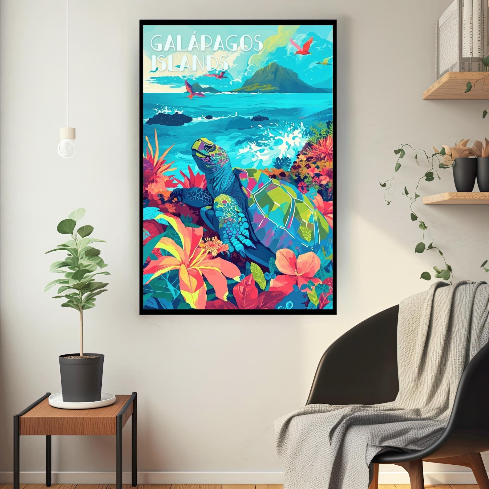 Galapagos Islands Travel Poster: Native Animal Art Print - Etsy