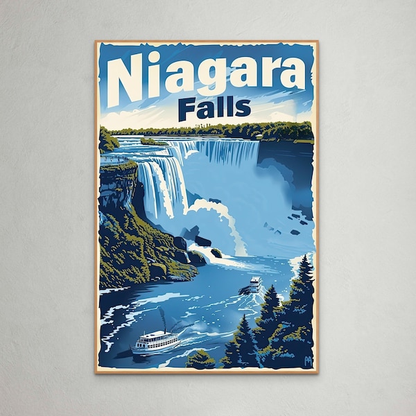 Vintage Niagara Falls Poster - Etsy