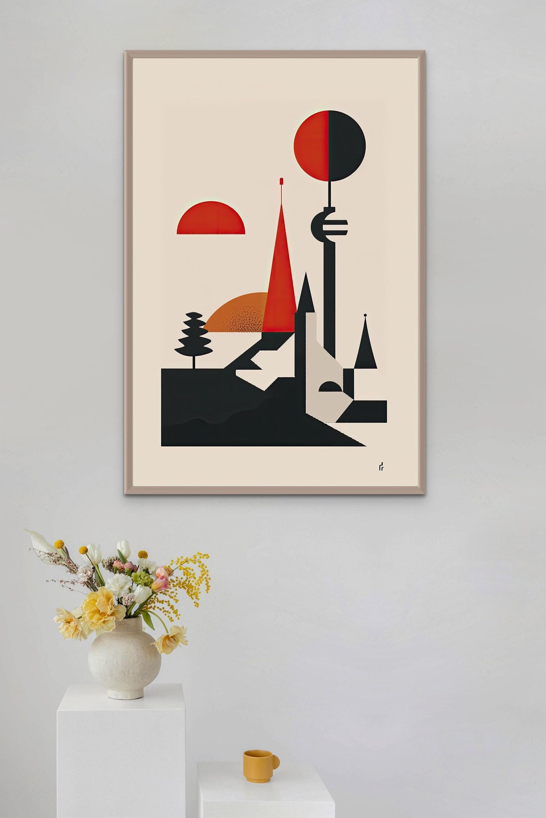 Modern Abstract Travel Poster - Minimalist Cityscape Art Print ...