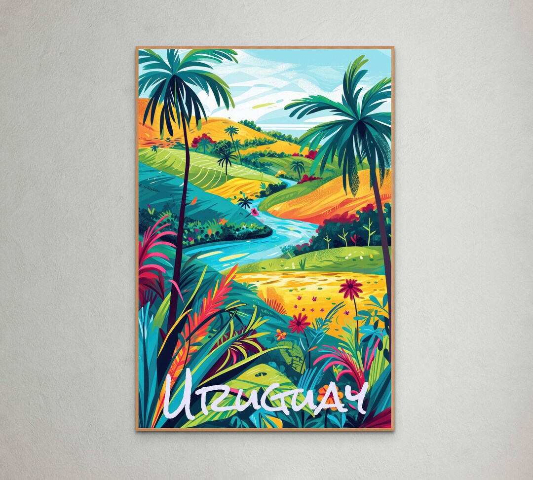 Colorful Travel Poster of Uruguay | Trees and Plants in Nature | Poster ...