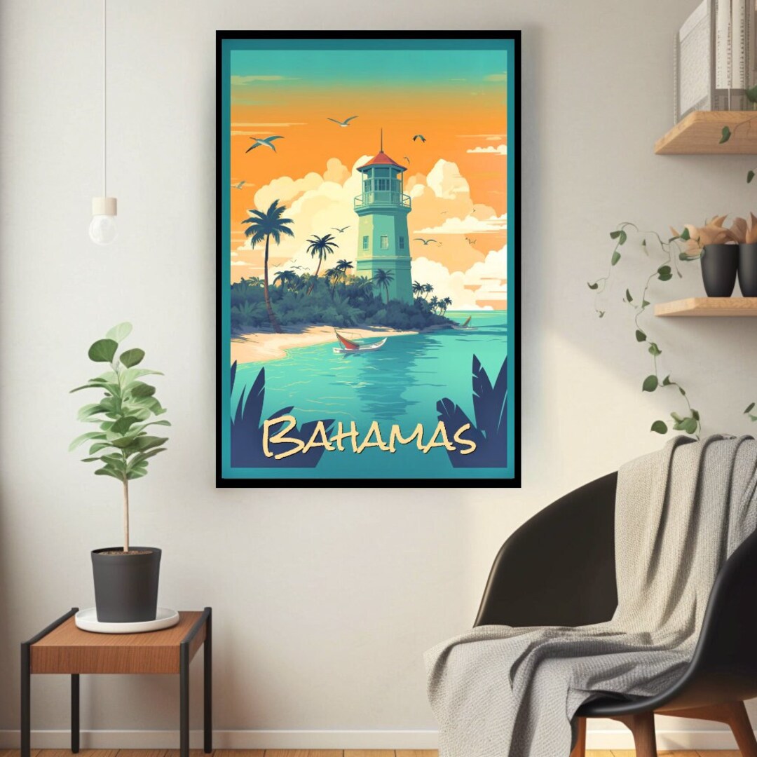 Bahamas Poster, Tropical Paradise Wall Art, Bahamas Travel Print, Home ...