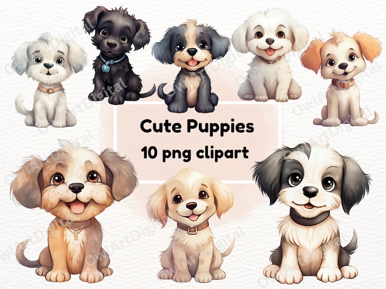 Cute Puppies Clipart, Puppy 10 PNG, Happy Dog Clipart, Dog PNG, Cute ...