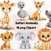 Safari Baby Animals 18 PNG Clipart, Cute Watercolor Jungle Safari ...