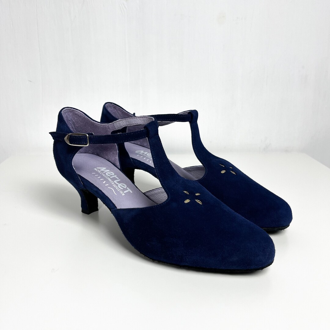 Merlet Ballroom and Latin Dance Shoes Suede Sole Snap Ankle Strap - Etsy