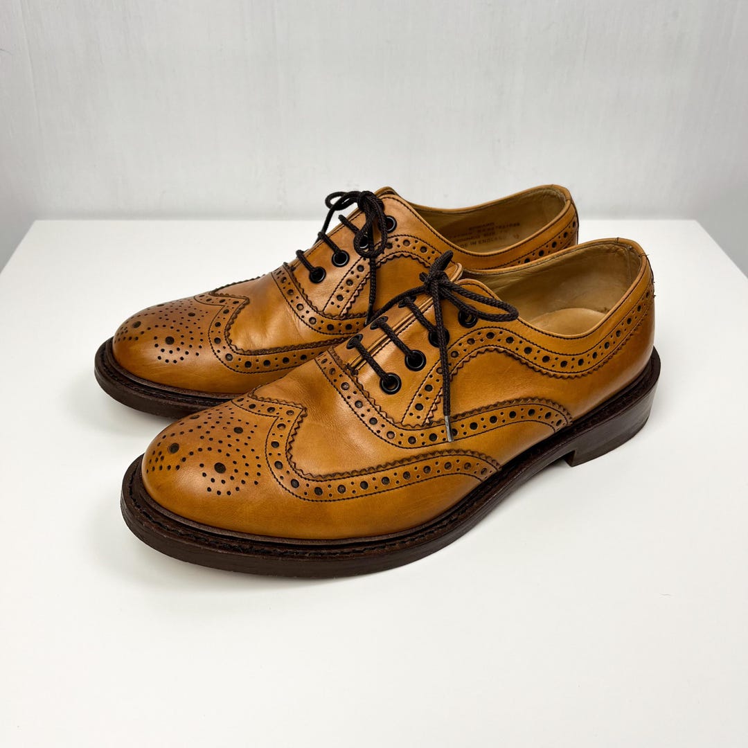 Loake 1880 Edward Tan Brown Leather Oxford Brogue Shoes - Etsy
